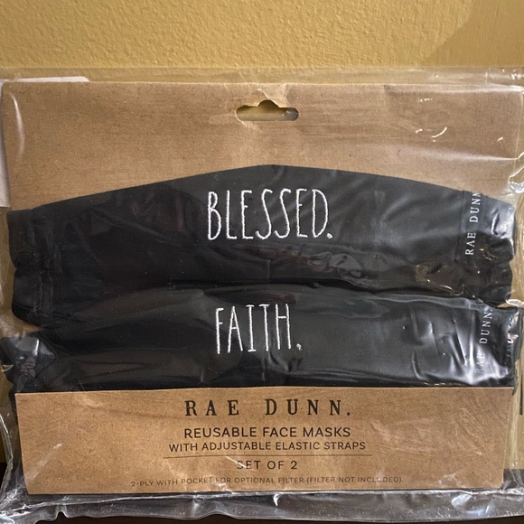 Rae Dunn | Accessories | Rae Dunn Set Of 2 Face Masks Blessed Faith New ...